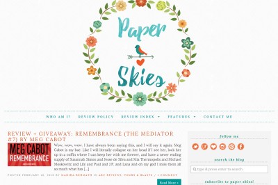 Paper Skies blog design - Nose Graze Shop