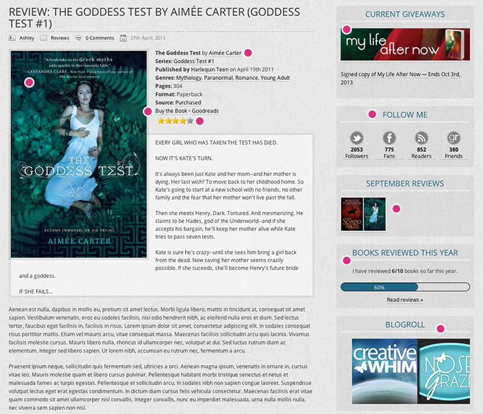 Ultimate Book Blogger Plugin Example - Nose Graze Shop